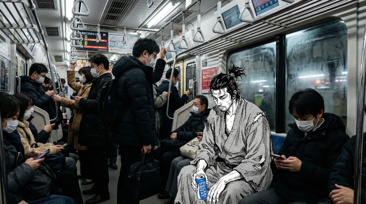 A photograph of a crowded subway train in Tokyo, hyper-realistic style ...